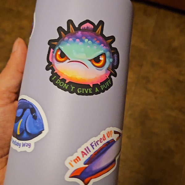 Funny Dogface Puffer Fish Vinyl Sticker - Etsy