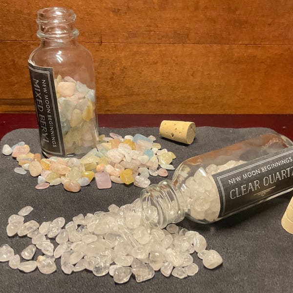 Gemstone Crystal Bottle (70 Stone Types Available!) - Stone Bottle Set ...
