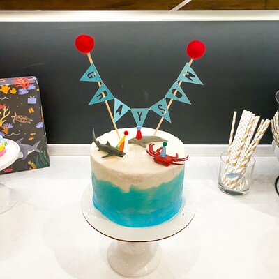 Custom Name Cake Topper Banner Personalized Cake Topper Party Animal ...