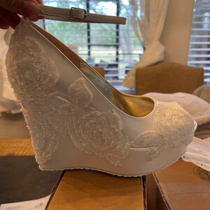 Ivory Lace Wedding Shoes High Heels Wedding Shoes With - Etsy