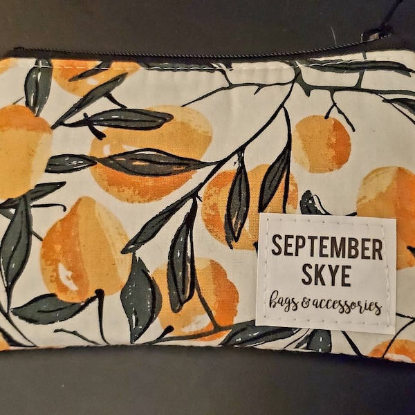 Peach and Cream Print Coin Purse - Etsy