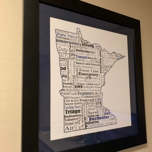 Minnesota Slogans Word Art Typography Map Minnesota | Etsy