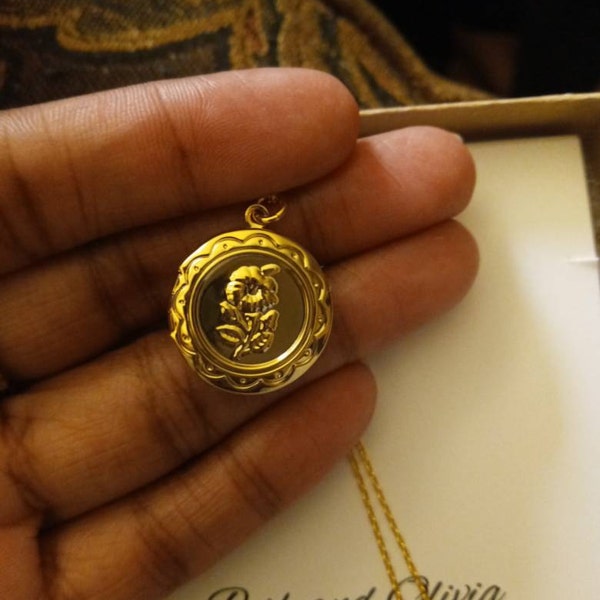 Gold Perfume Locket Necklace, Solid Perfume, Essential Oil Perfume, Natural Perfume, Solid ...