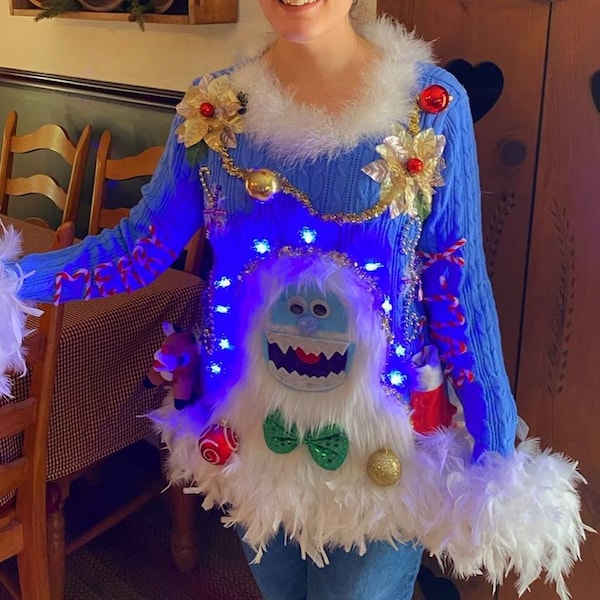 Yeti Abominable Snowman Sweater, Tacky Ugly Christmas Sweater, Gorgeous ...
