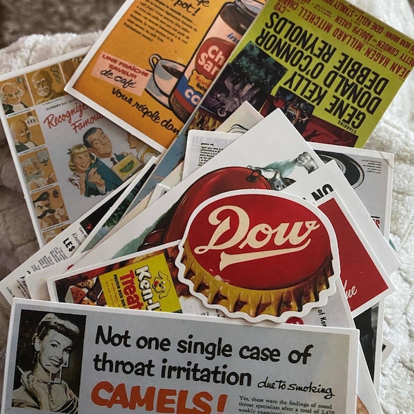 20 PC Cool Retro Advertisings, Old Movie Posters Newspaper Clips From ...