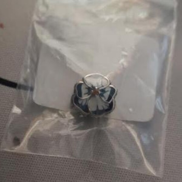 Pandora Charm, Pandora Silver Blue Butterfly & Quote Double Dangle ...