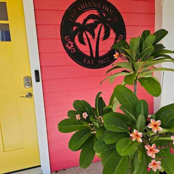 Personalized Tropical Patio or Pool Sign, Custom Tropical Sign - Etsy