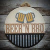 Beer 'N BBQ Grill Sign, Digital Download, Round Door Hanger Svg ...