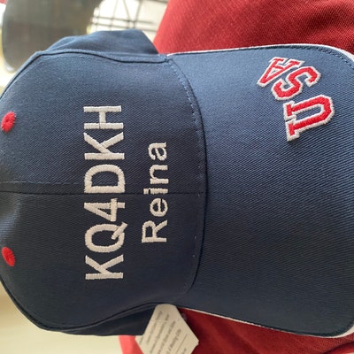 Embroidered Call Sign and Name Amateur Radio Operator Patriotic Hat ...