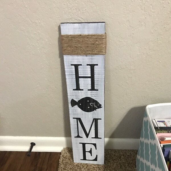 Flounder Home Sign - Salt Water Fishing - Fisherman Present - Fishing ...