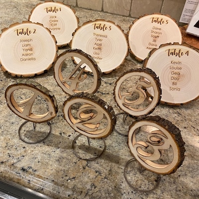 Set of Wooden Table Numbers, Rustic Table Numbers for Barn and Country ...