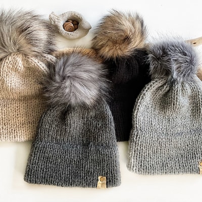 Slalom Run Beanie Knitting Pattern Textured Hat Pattern Bulky Pattern ...