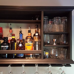 Mini Bar Red mahogany stain wine rack 3'x2' liquor | Etsy