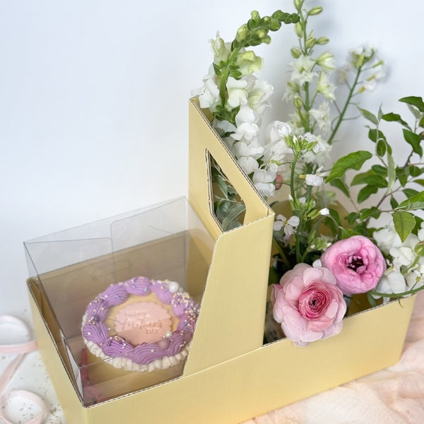 5 Sets Cake Flower Gift Boxes With 5 Pcs Small Clear Cake Boxes,for ...