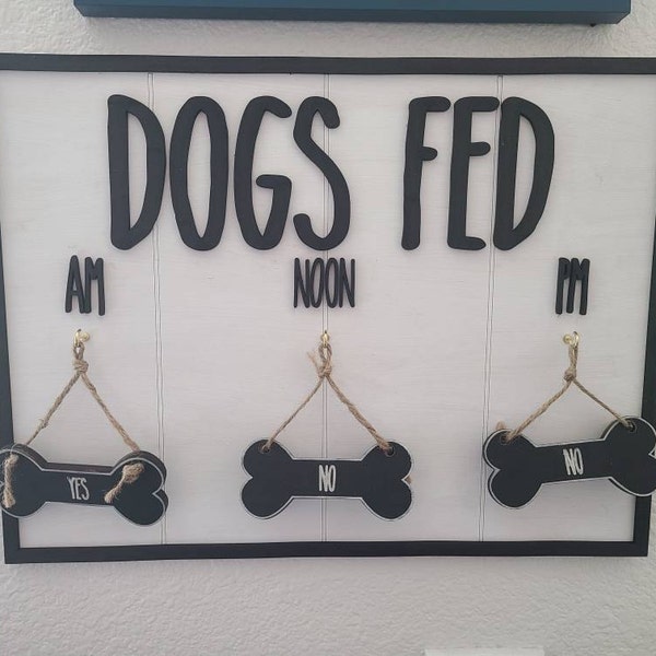 Dogs Fed, Not Fed Wooden Sign; Pet Food Reminder, Laser-cut Sign - Etsy