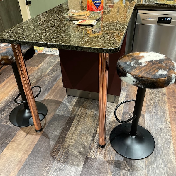 Cowhide Bar Stools / Counter Stools - Adjustable Height - Custom Made ...
