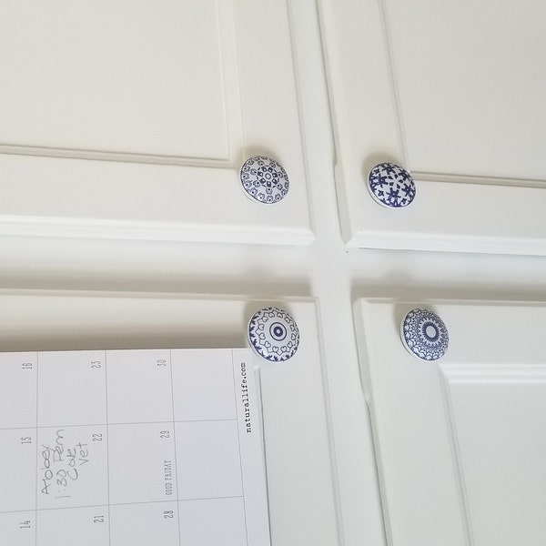 Assorted Blue and White Mixed Ceramic Knobs Kitchen Cabinet Drawer Knobs Cupboard Knobs Drawer ...