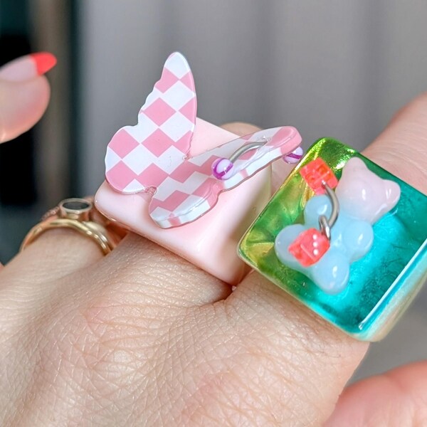 Rainbow Funky Charm Necklace and Bracelet | Rainbow Link Chain Necklace ...