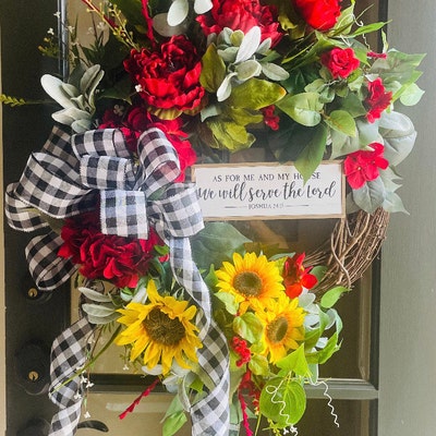 White Creamy Beige Wreath, Large 30 Inch Spring, Designer Farmhouse ...