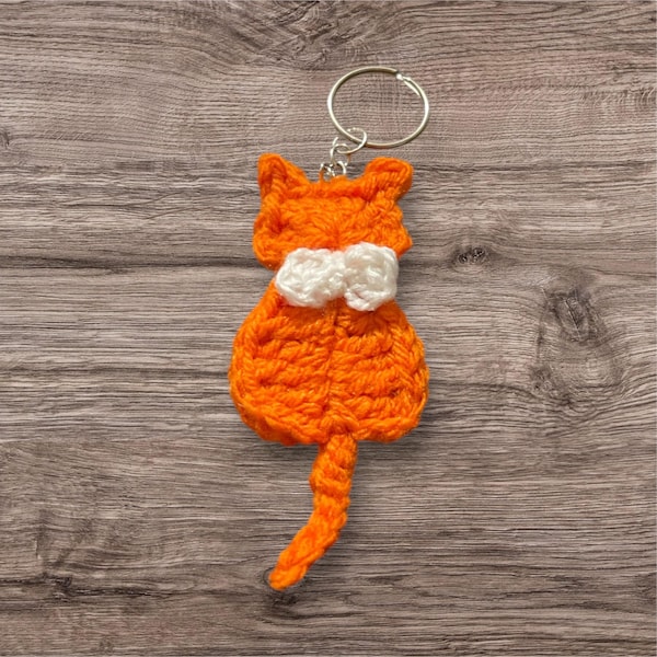 Crochet Cat Keychain PDF Pattern — Amigurumi DIY Mini Kitty Key Ring ...