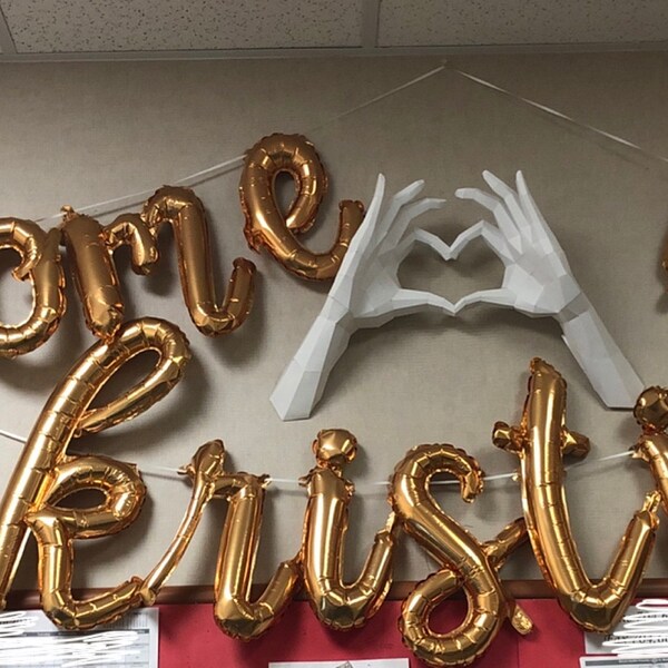 Custom Script Letter Balloons Gold or Silver Custom Phrase Balloons Say ...