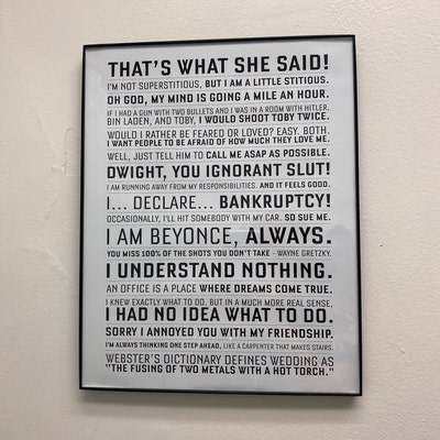 The Office Quote Print: Quotes, TV Show, US, Poster, Gifts, Poster ...