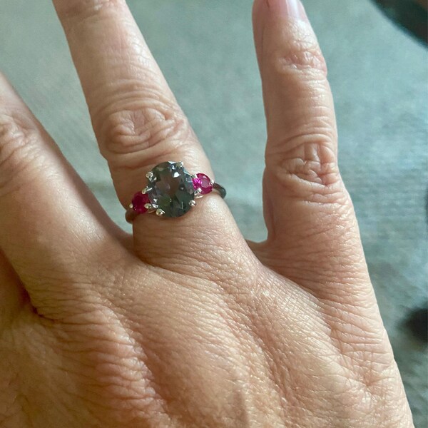 Art Deco Leaf Alexandrite Engagement Ring Set for Women Antique Vine ...