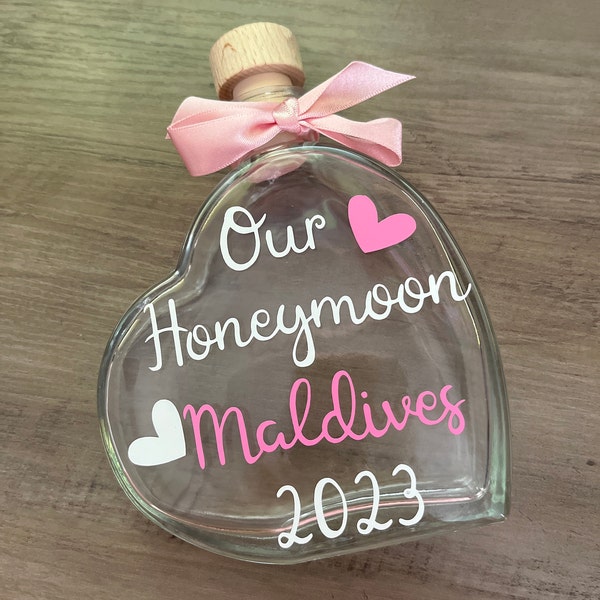 Personalised Honeymoon Destination Sand Keepsake Bottle Jar, Sand ...