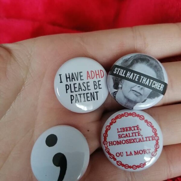 Semi-colon Button Badge 25mm / 1 Inch Spelling Punctuation Grammar Geek ...