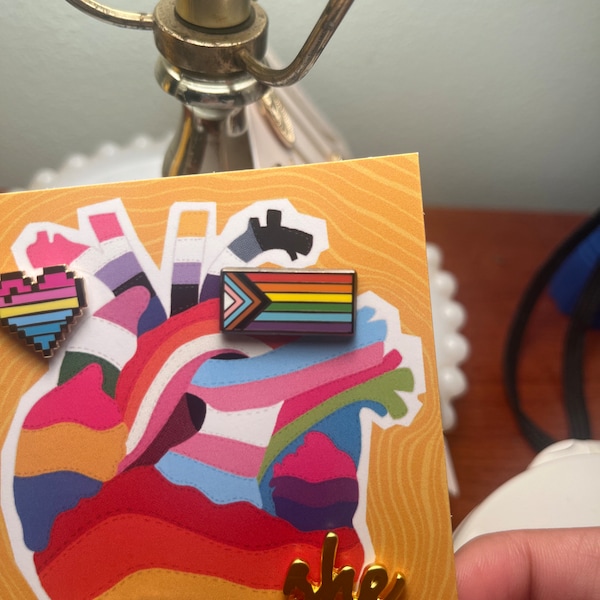 Progress Pride Flag Pin — Enamel Badge Rainbow Inclusive Gay LGBT ...