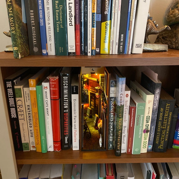 MINIALLEY Italy Booknook Assembled Prebuilt Bookshelf Insert Bookshelf ...