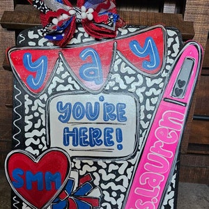 Teacher Door Hanger, Classroom Door Hanger, Back to School, Retro Door ...