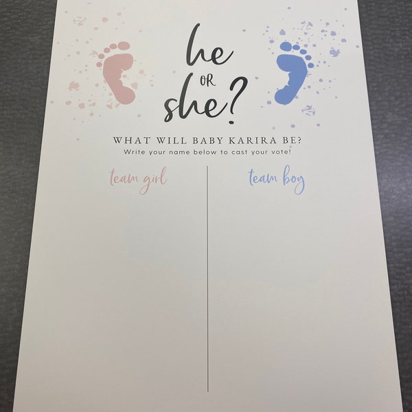 Gender Reveal Cast Your Vote Game, Gender Prediction Game, Baby Gender ...