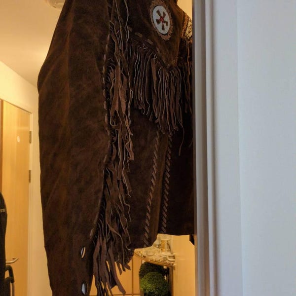 Native Indian American Western Cowboy Buckskin Leather Pant, Beaded ...