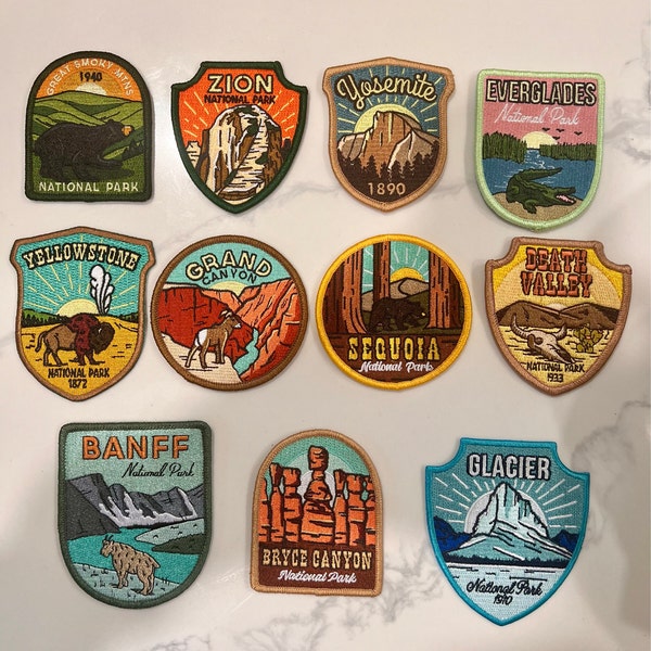 Embroidered Iron-on National Park Patches, GET 5, 10, 20, 30, 50 ...
