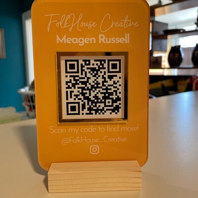 Mini QR Code Social Media Display Sign Facebook Instagram Business Sign ...