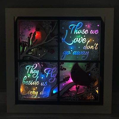 Cardinals Outside Window Shadow Box SVG / Memorial Shadow Box/ Cardinal ...