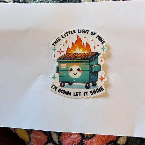 This is Fine Sticker, Funny Dog on Fire Sticker, Waterproof, Mental ...