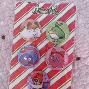 Kirby Waddle Dee Waddle Doo Kirby's Twinkle Night Fan Art Button Badge ...