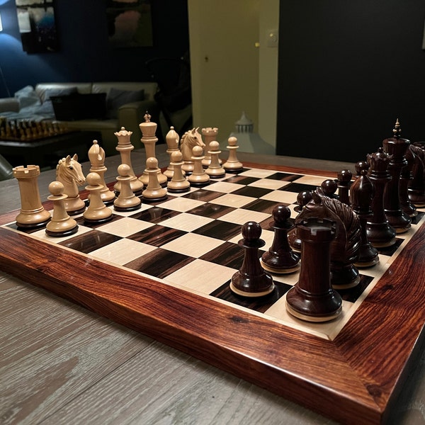 The Barbarian Knight Complete Luxury Wood Staunton Chess Pieces Boxwood ...