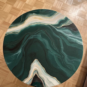 Emerald Green Coffee Table, Resin Coffee Table, Green Gold Coffee Table ...