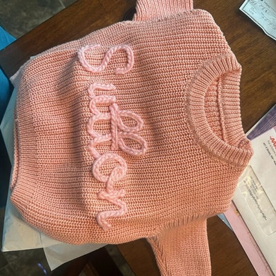 Personalized Hand Knitted Name Baby Sweater,custom Baby Name Sweater ...