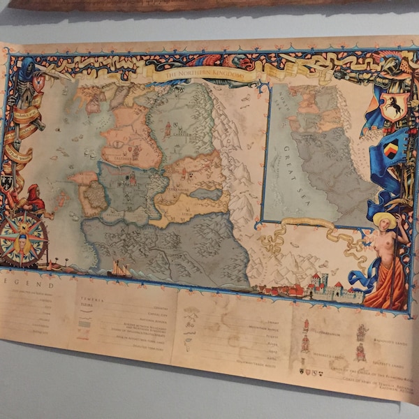 The World of the Witcher Map, the Northern Kingdoms, High Quality, A1 ...