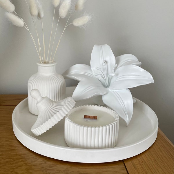 Handcrafted Gypsum Candlestick Holder for Four Long Candles - Handmade ...