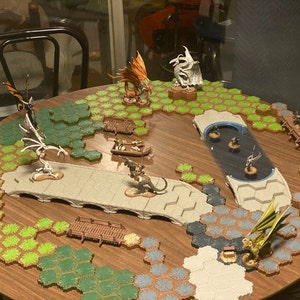 Gaming Playmat Water Hex Grid, Options 1, 1.5, 1.75 AF, Perfect for ...