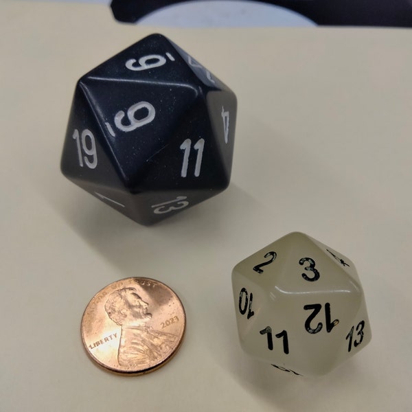 Jumbo 34mm SOLID D20 Die - Multiple Color Options - RRPG Tool Tabletop ...