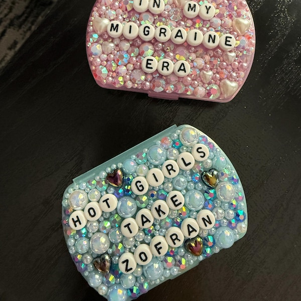Custom Bedazzled Pill Box: Rhinestone Travel Case - Etsy