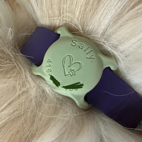 Pet AirTag Collar Holder,slide on Dog Name Tag,custom AirTag Cat Collar ...