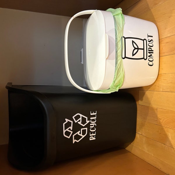 Compost Stickers // Custom // FREE SHIPPING in US. - Label Trash Can ...