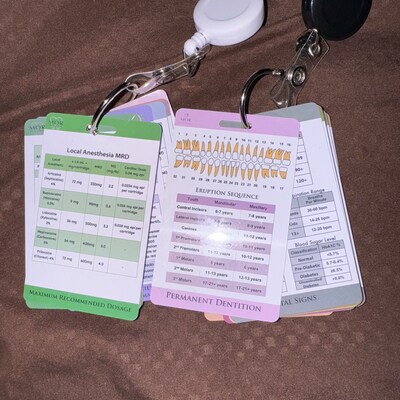 DELUXE Dental Hygiene Reference Card EXPANDED Pack, Dental Hygienist ...